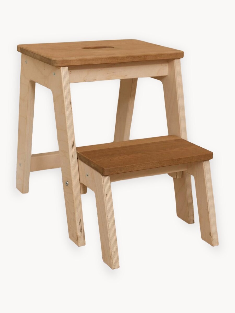 Табурет стремянка деревянная складная 2 ступеньки, стул лестница из дерева