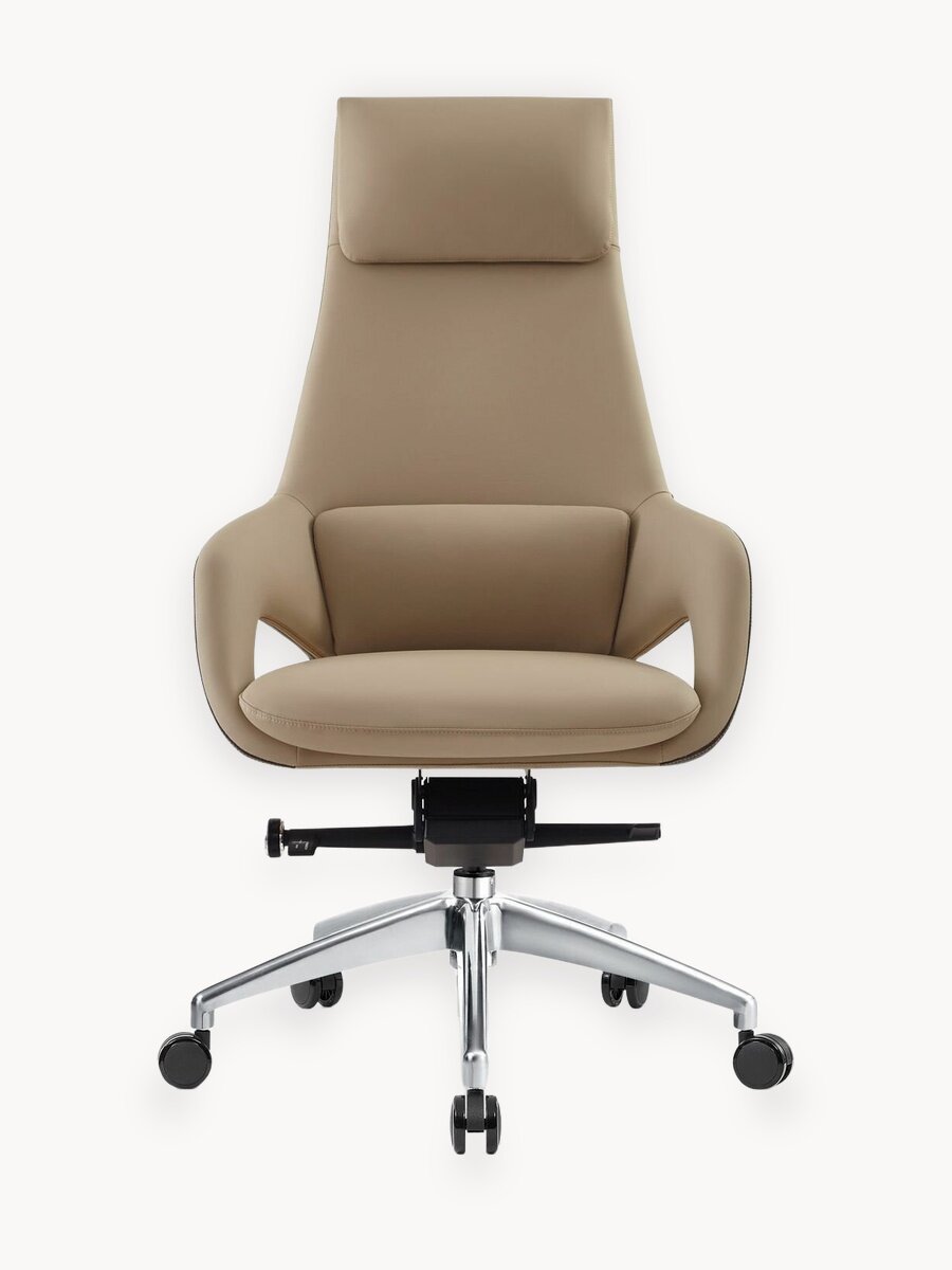 Компьютерное кресло TopChairs Reign, для руководителя, экокожа, бежевое