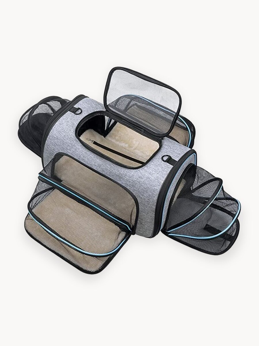 Сумка-переноска JuJubak, для средних пород кошек, собак и кроликов, серая