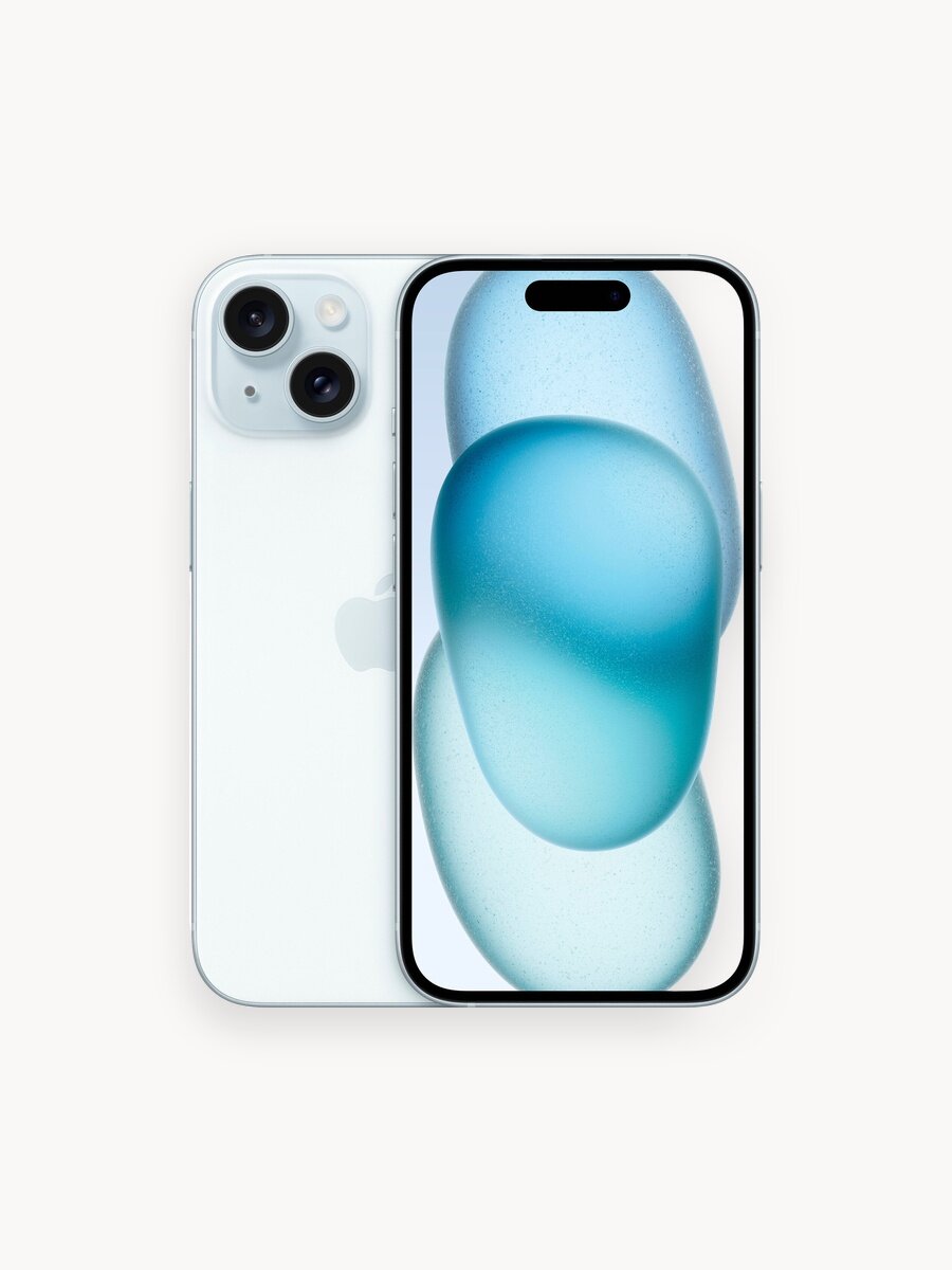 Смартфон Apple iPhone 15 256GB Blue с поддержкой 5G, NFC и Dual Sim (nano SIM + eSIM)