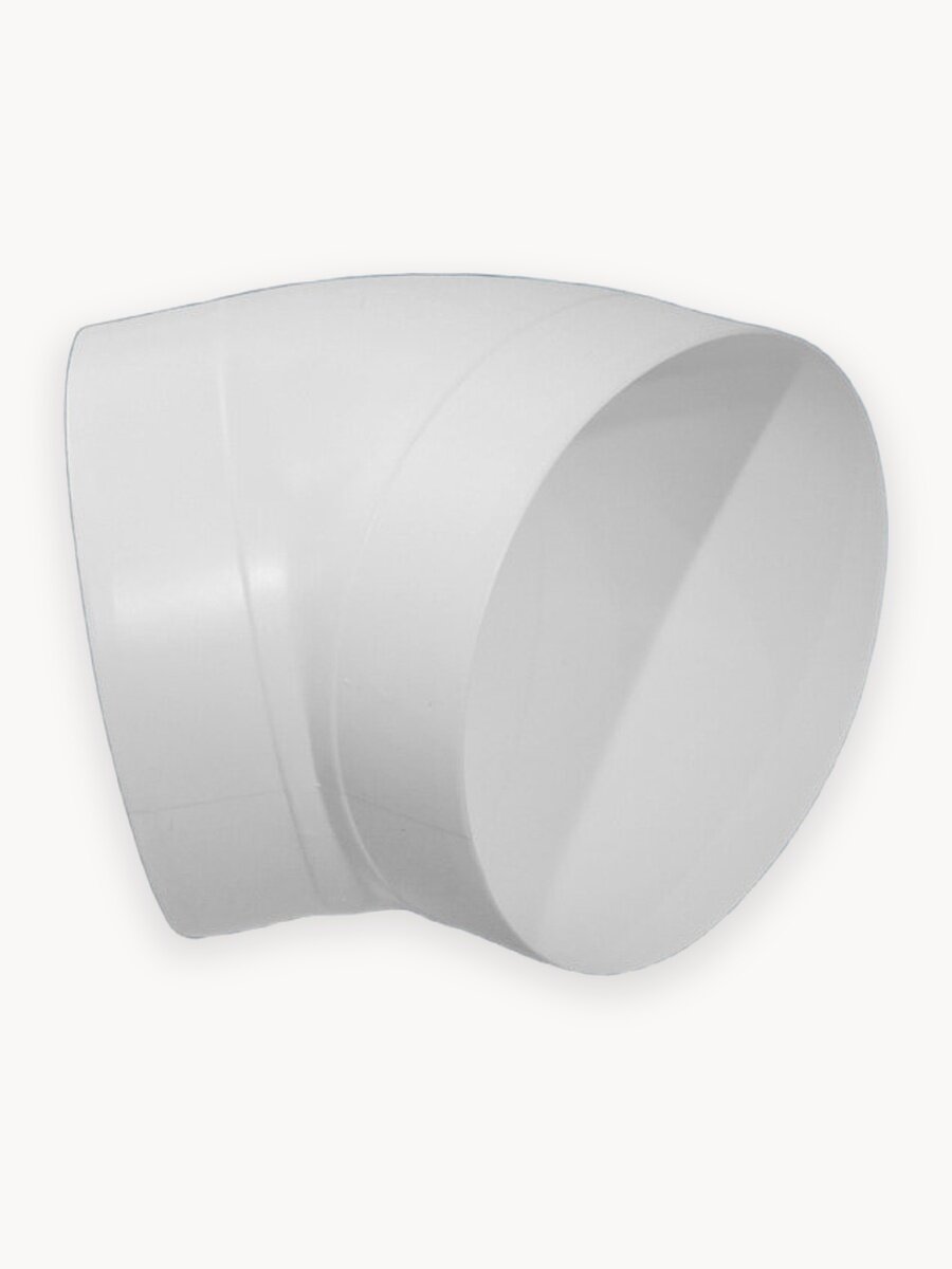 Колено соединительное круглое 45 D 150 мм, полистирол ударопрочный, белый