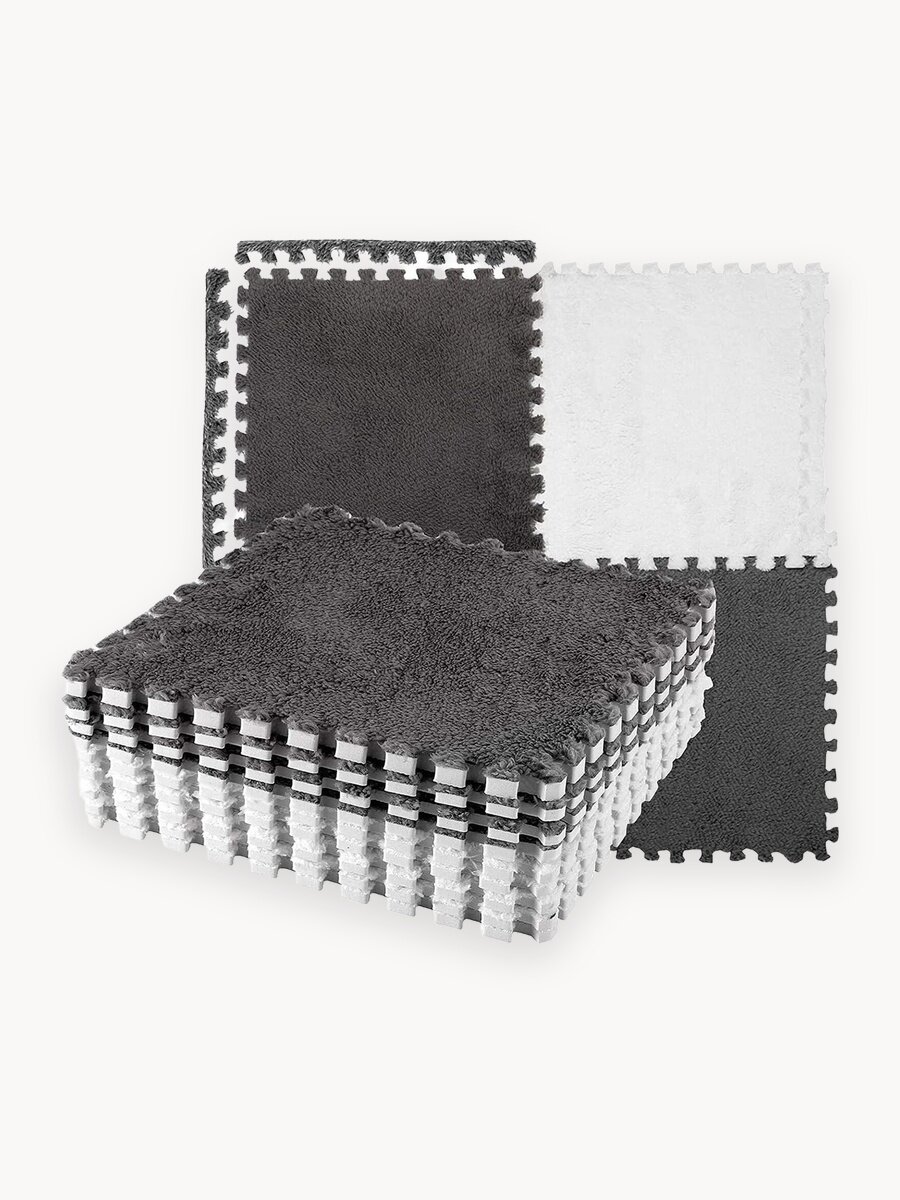 10 шт, плюшевый напольный коврик из пенопласта, цветной блокирующий раздельный шарнир, режущий мягкий плюшевый коврик для спальни, серый, белый