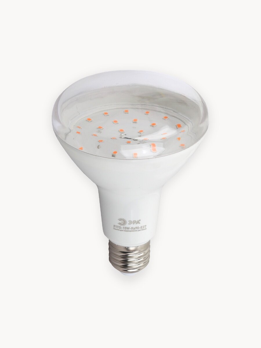 Фитолампа для растений светодиодная ЭРА FITO-15W-Ra90-E27 полного спектра 15 Вт Е27 Б0039173