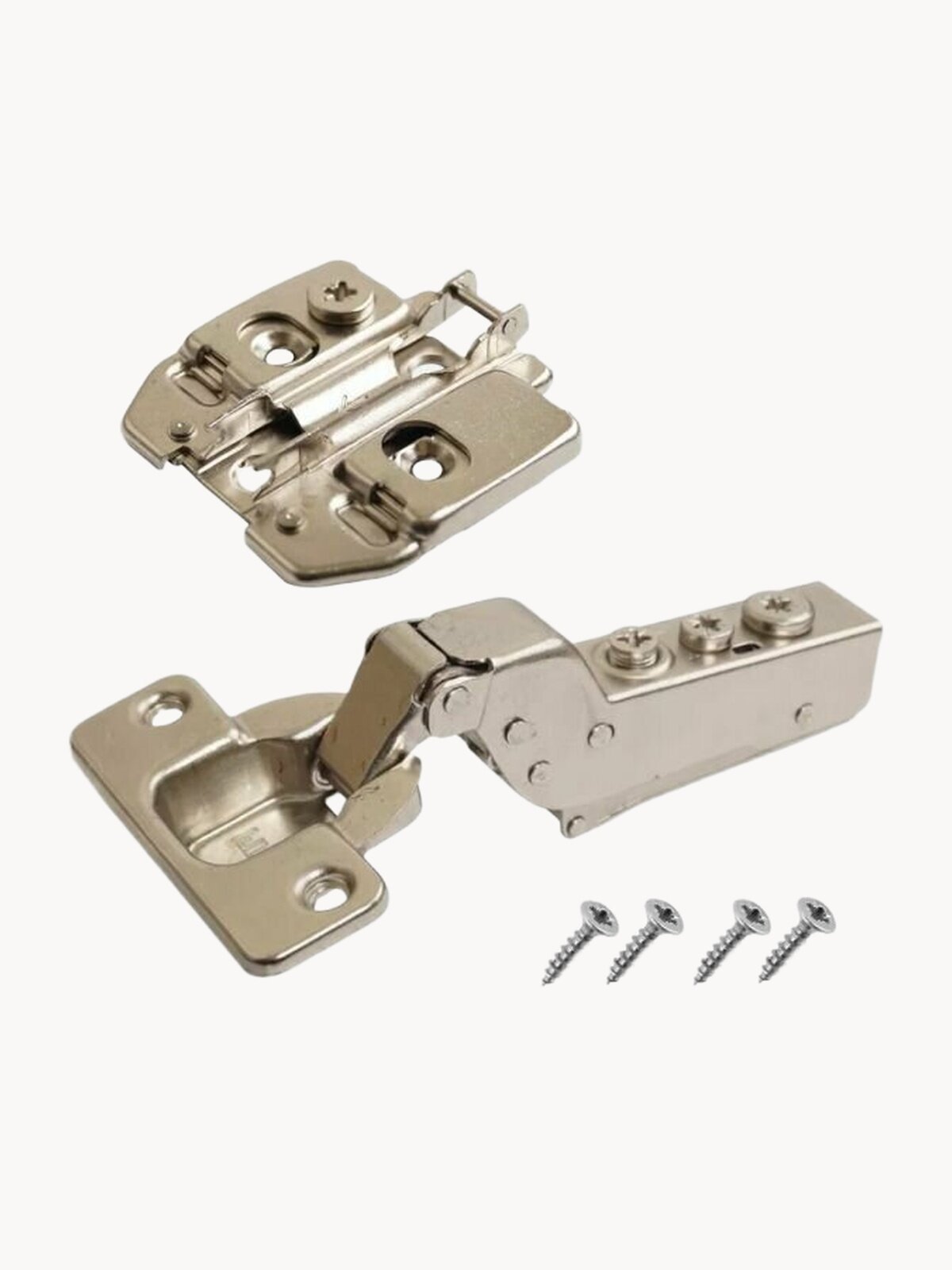 Петля мебельная вкладная Firmax Click-on с доводчиком, угол открывания 95 градусов, с крепежной фурнитурой, 2 шт