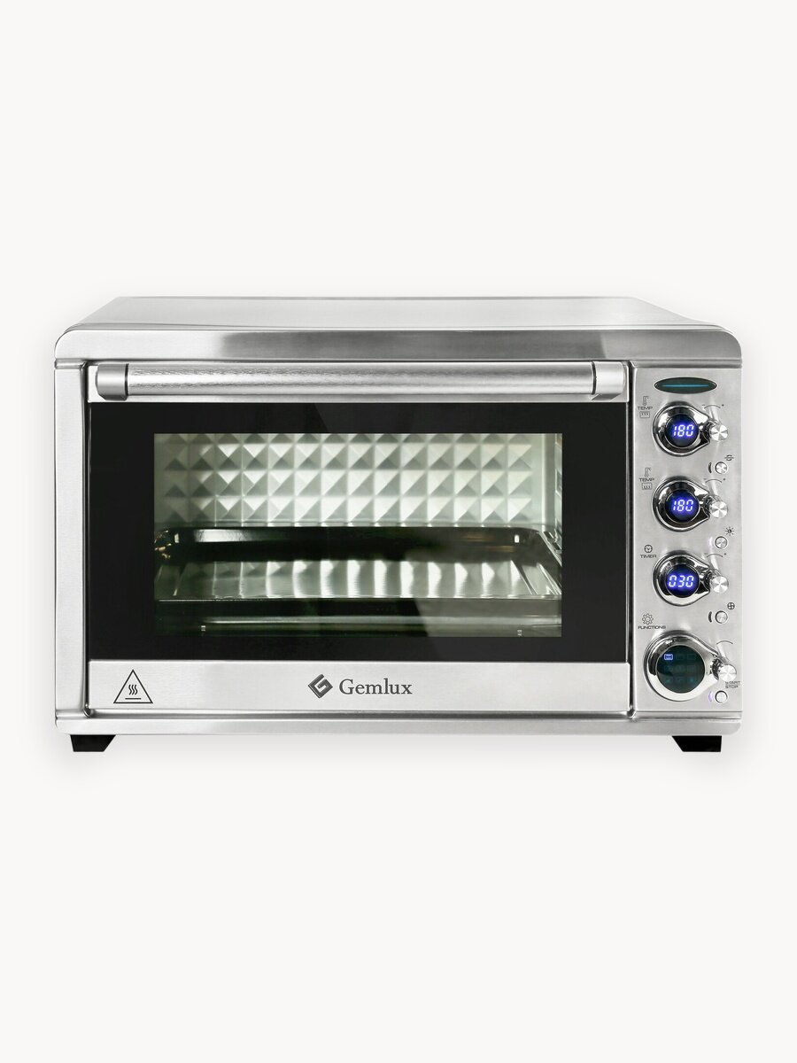 Мини печь с конвекцией и грилем GEMLUX GL-OR-2045LUX, 45 л, 2000 Вт, минипечь, электропечь для выпечки, печка, духовка электрическая настольная, электродуховка, духовой шкаф, бытовая техника для кухни