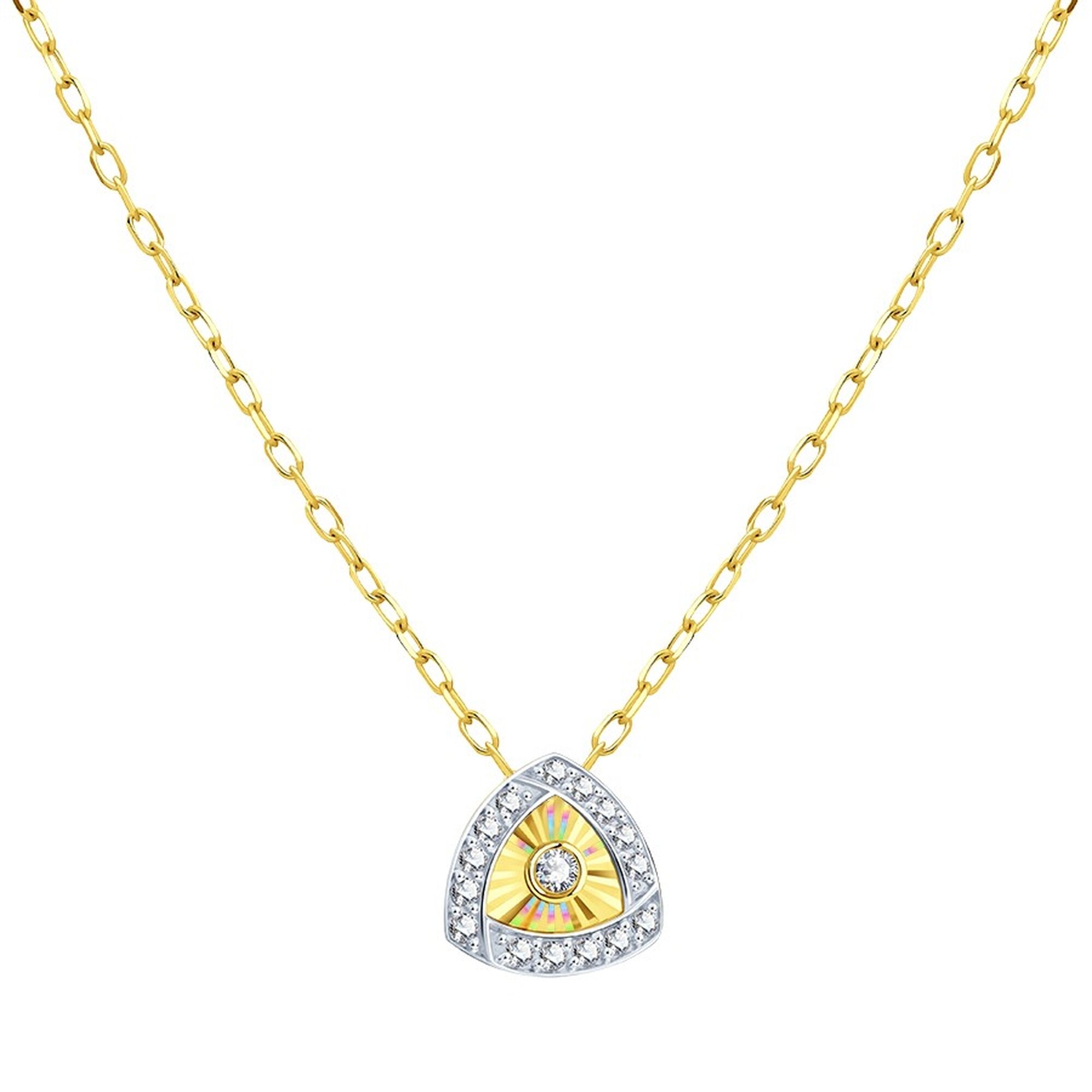 Колье Diamant online, желтое золото, 585 проба, фианит