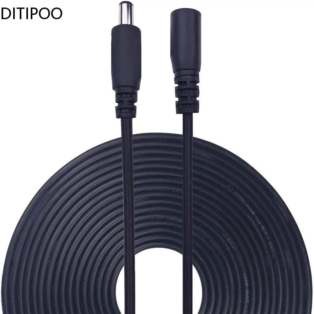 DITIPOO Удлинитель кабеля питания 5.5*2.1 мм черный 1-10 м 5m