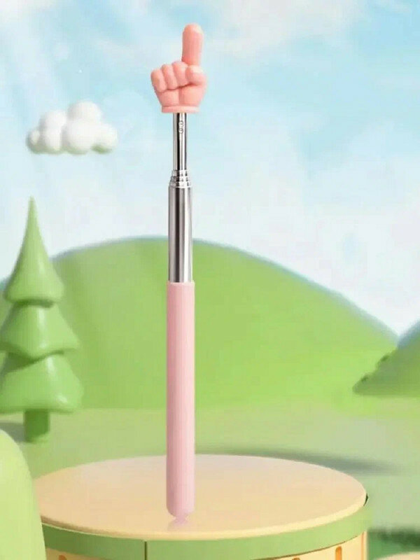 Указка-палочка с пальцем телескопическая розовая