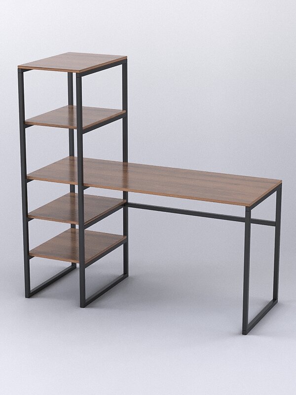 Стол "Стронг" №2 правосторонний в стиле лофт, Орех. Производитель товара - компания Westcom.