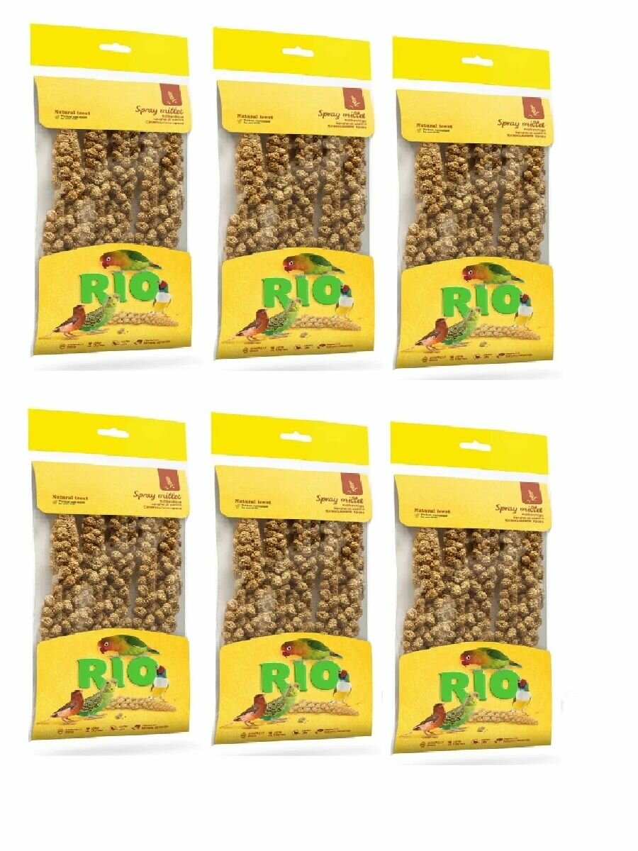 RIO Лакомство для птиц Сенегальское просо в колосьях 100г (6 штуки)
