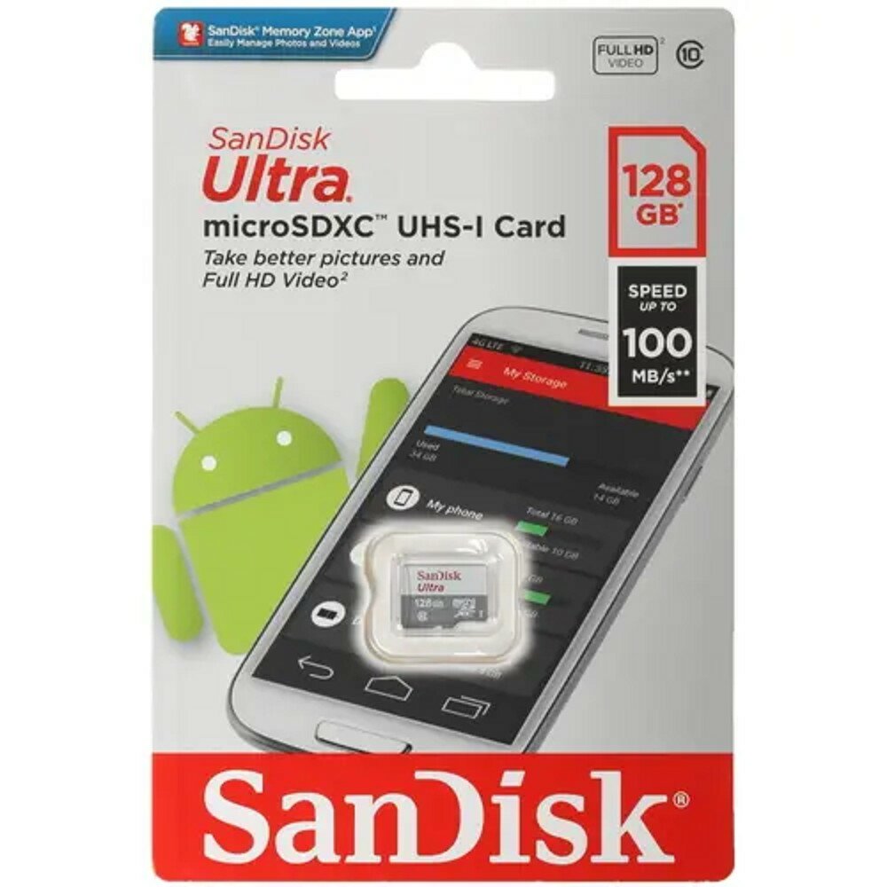 Карта памяти SanDisk SDSQUNR-128G-GN6MN 128 ГБ
