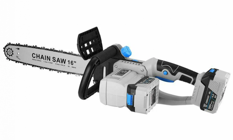 Цепная пила Deko DKCHS 40 PRO, 16', 2х20В, 2x4.0Ач, двойное з/у (083-2002)