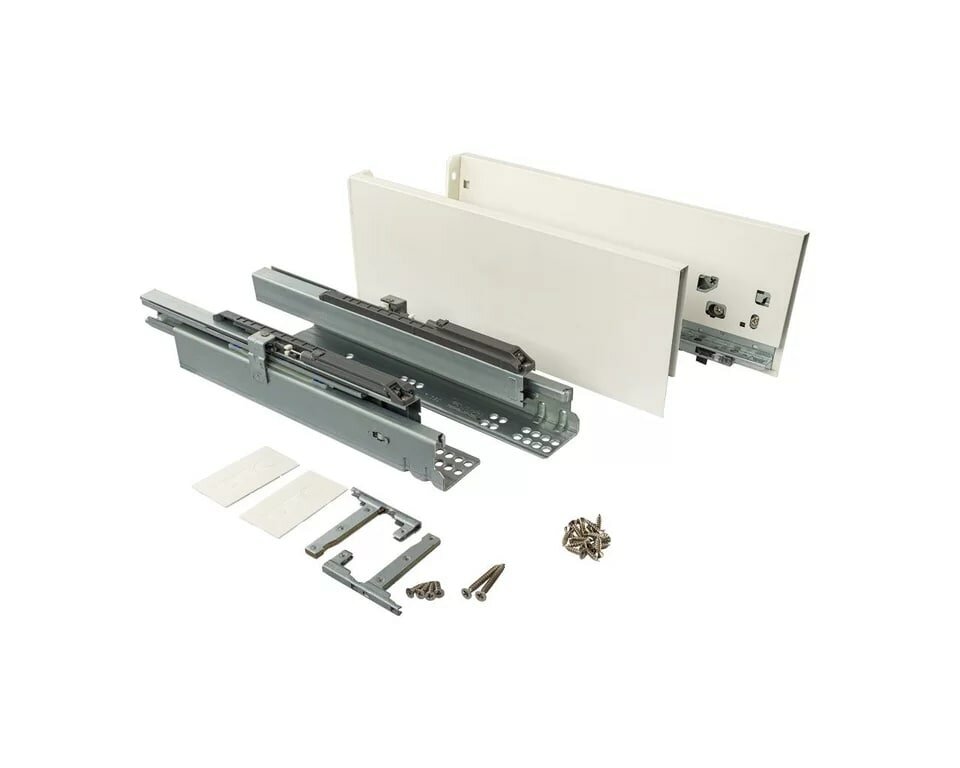 Комплект ящика Magic Star Plus длина 350 мм. высота 126 мм с доводчиком. белый 1 ком.