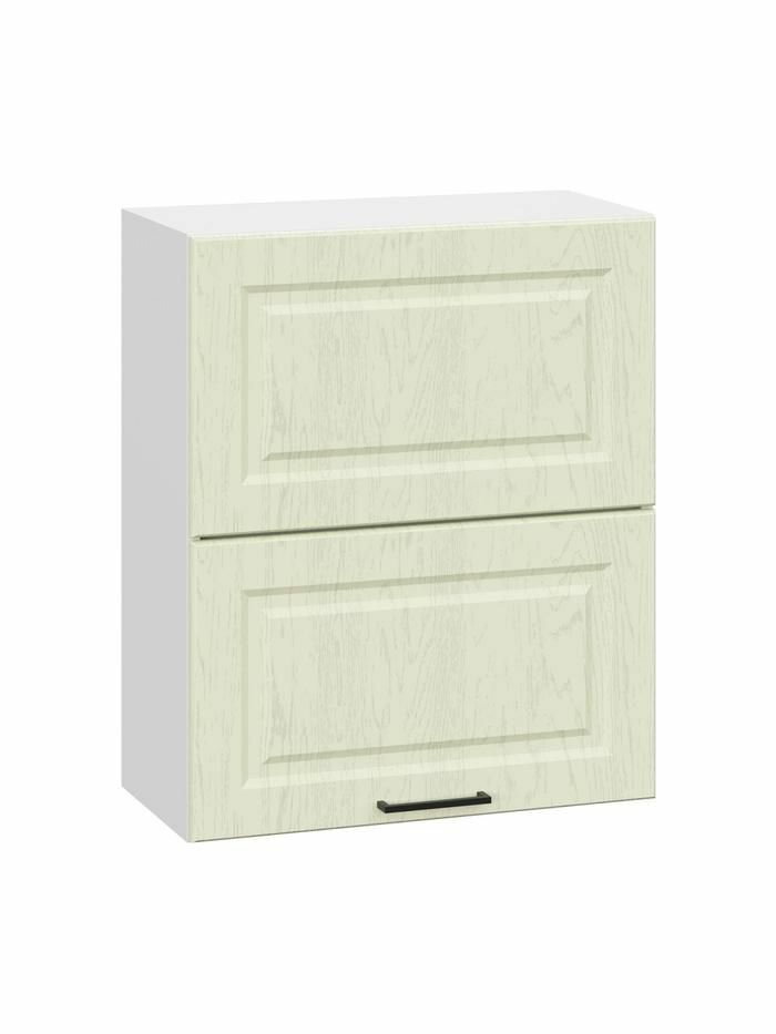 Кухонный модуль навесной, барный шкаф Шервуд, 60х29.6х72 см, Белый / Дуб кремовый матовый