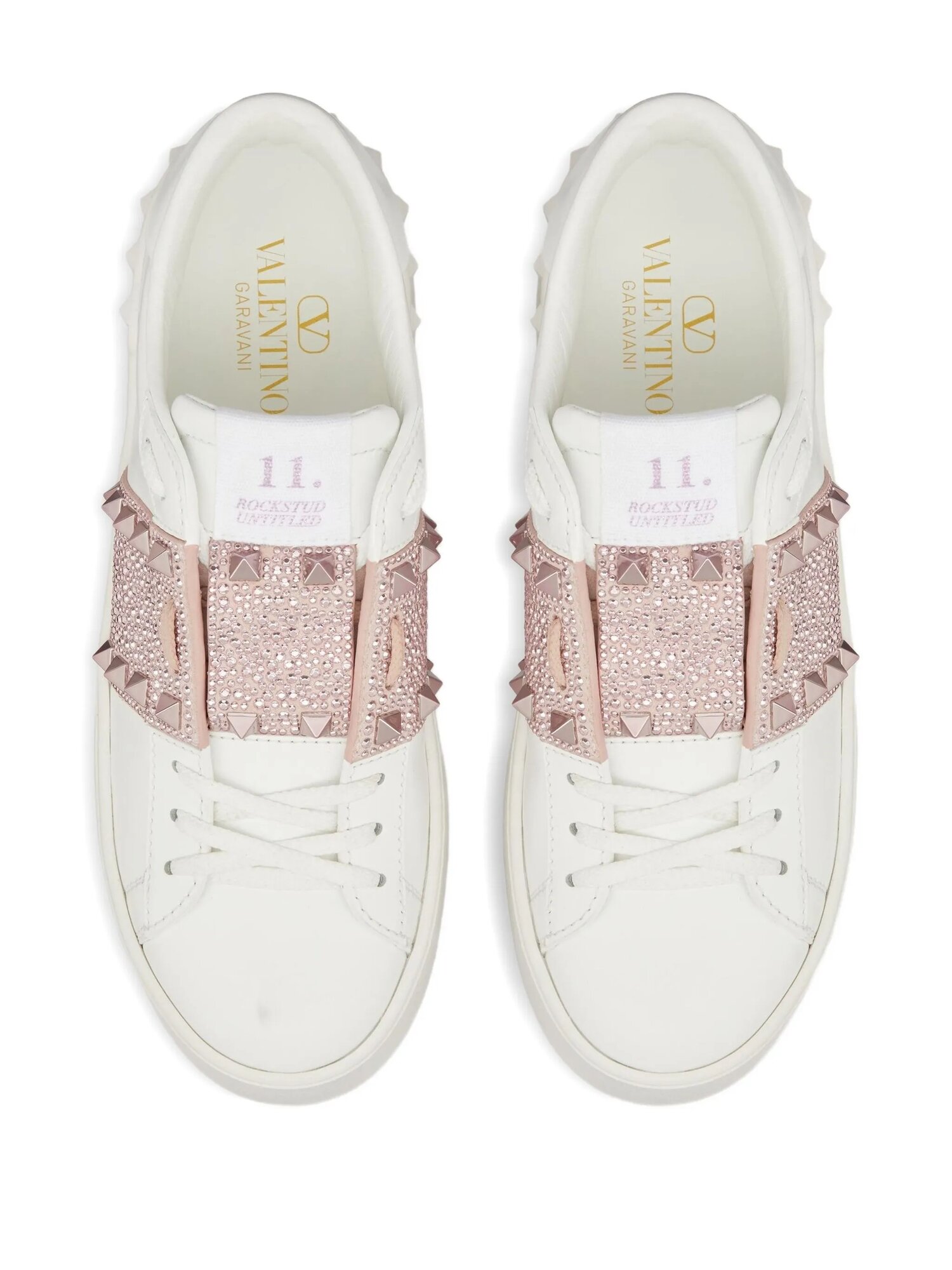 Кроссовки Valentino Rockstud Untitled, размер 41, бежевый/белый — фото 1