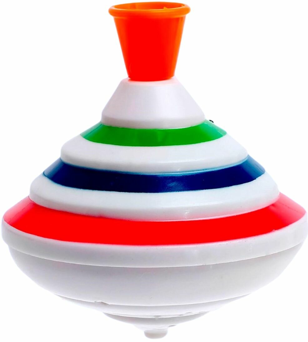 Юла для малышей "Музыкальная" со звуковым и световым эффектами, детская развивающая игрушка-волчок, гироскоп работает от батареек, диаметр 10 см