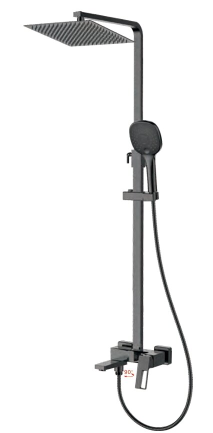 Душевая система Ledeme, L2492D, потолочная и ручная лейка, оружейная сталь