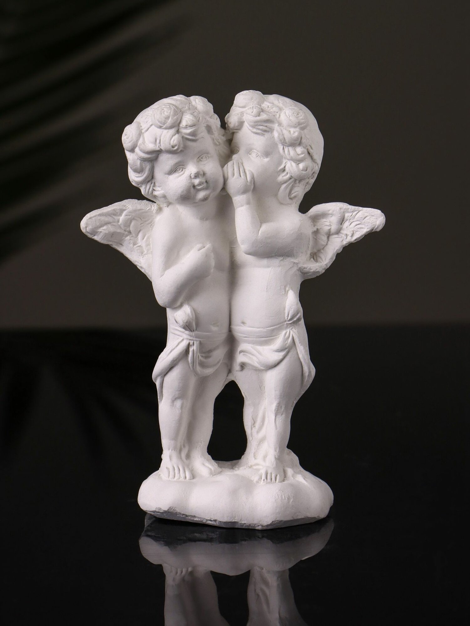 Статуэтка "Ангелы шепчутся" 9х6,5х3,5 см, натуральный