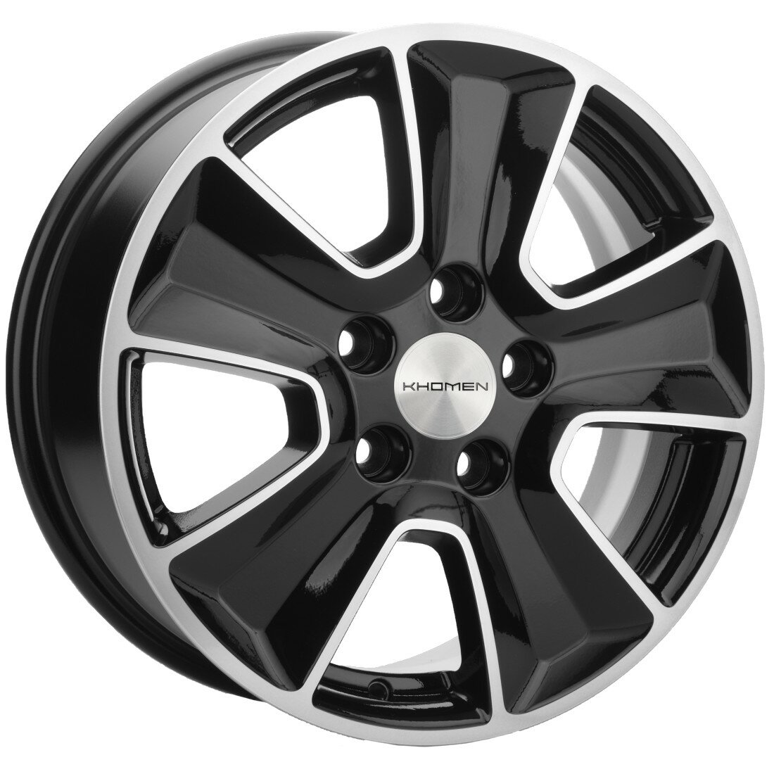 Колесный диск Khomen Wheels KHW1601 6,5x16 5x108 ET45 60,1 Black-FP литой для автомобиля