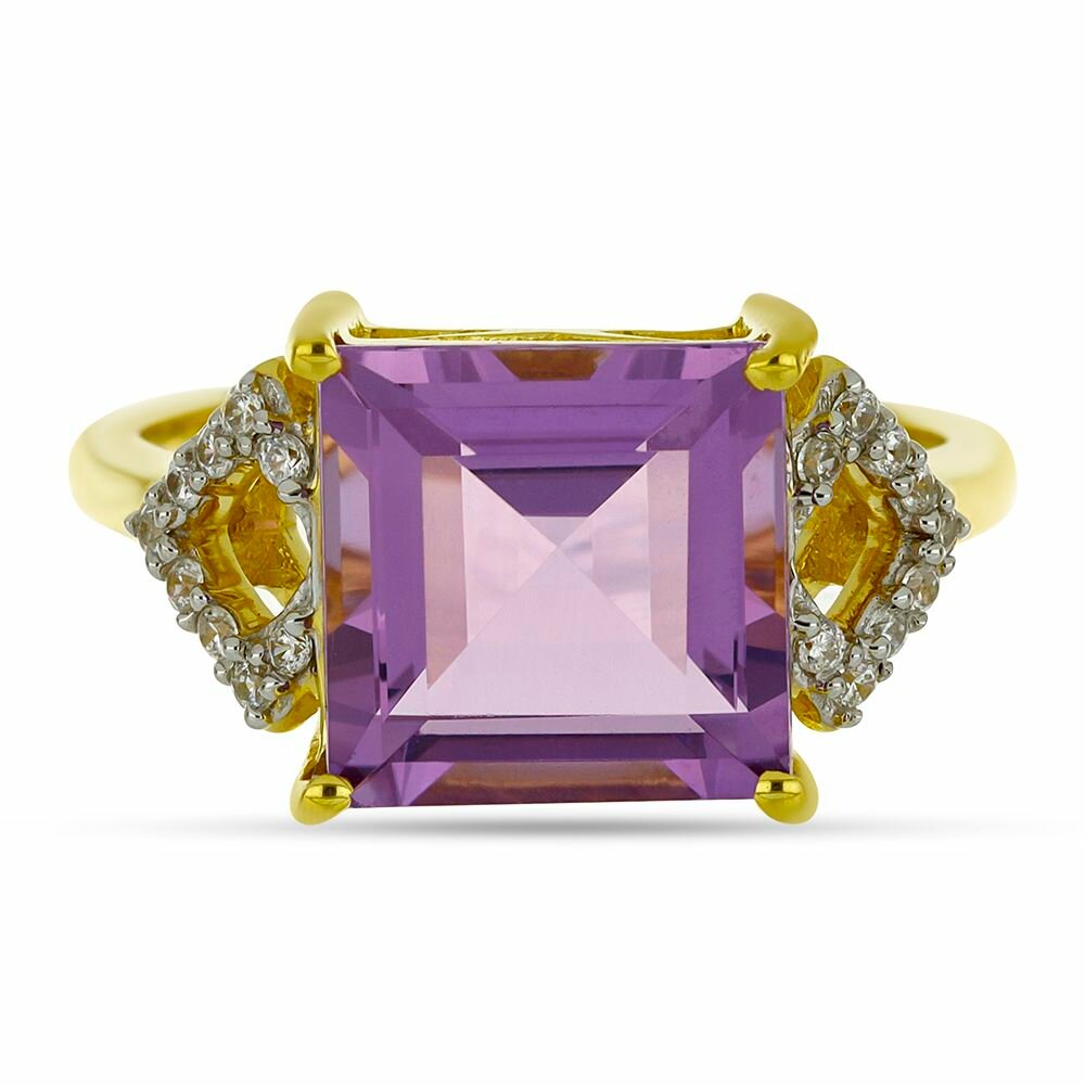 Кольцо тонкое, серебро, 925 проба, аметист