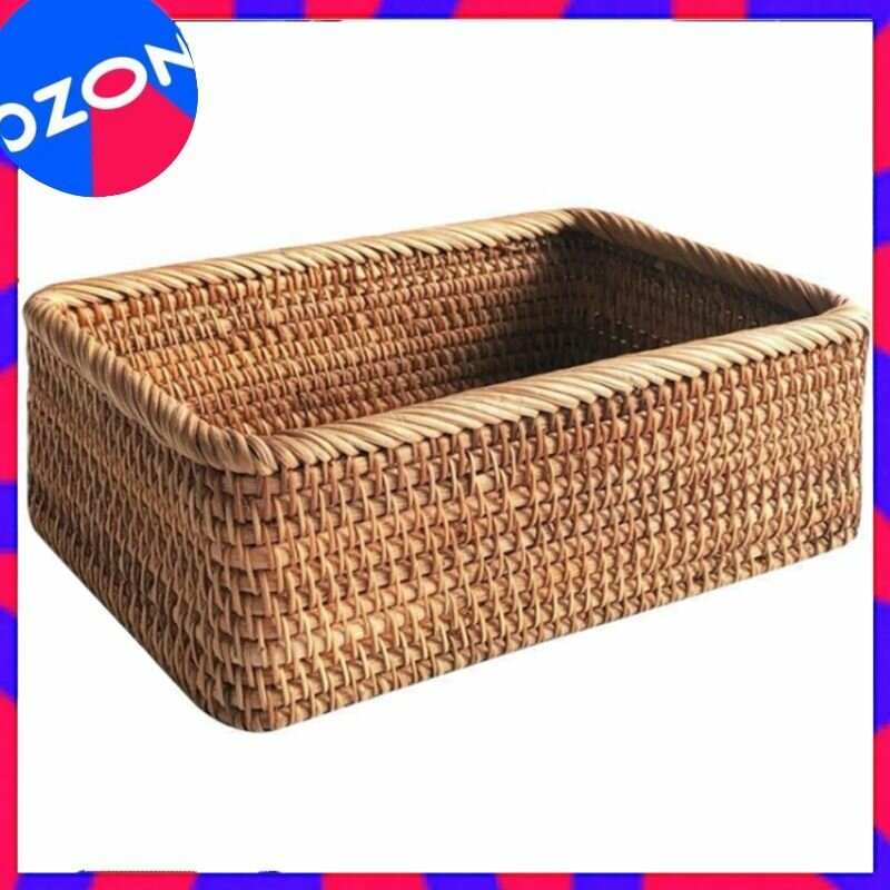 Ручная плетеная корзина из ротанга для хранения - милый винтажный аксессуар