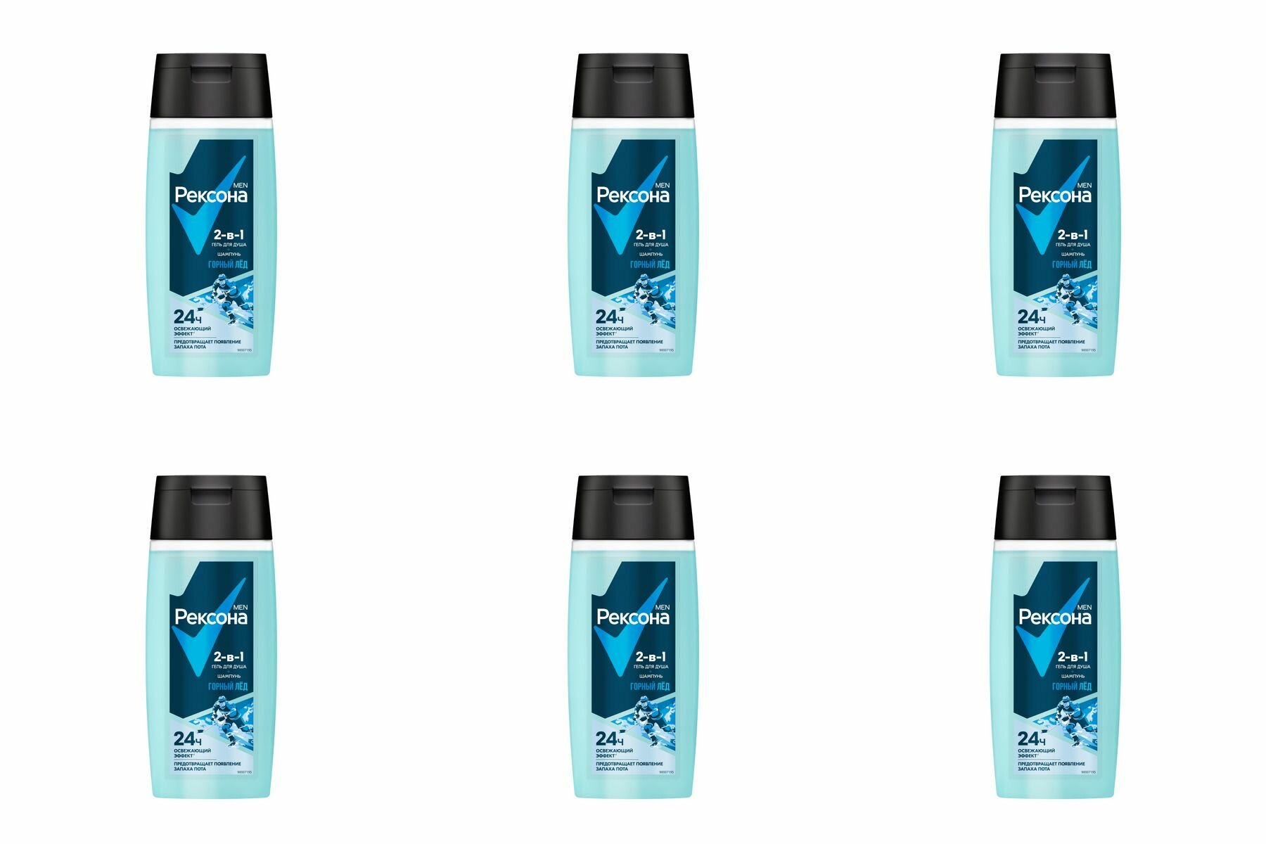 Рексона гель для душа 2в1 Горный лед, 100 мл, 6 шт