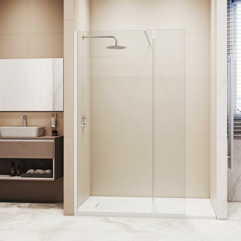 RGW Душевая перегородка RGW WA-050W (WA-002W + Z-070W) 1000, стекло прозрачное, профиль белый