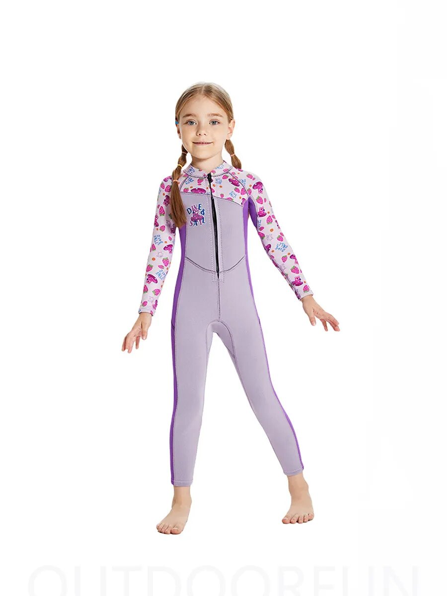 Купальник с застежкой-молнией спереди для детского водолазного костюма толщиной 2,5 мм