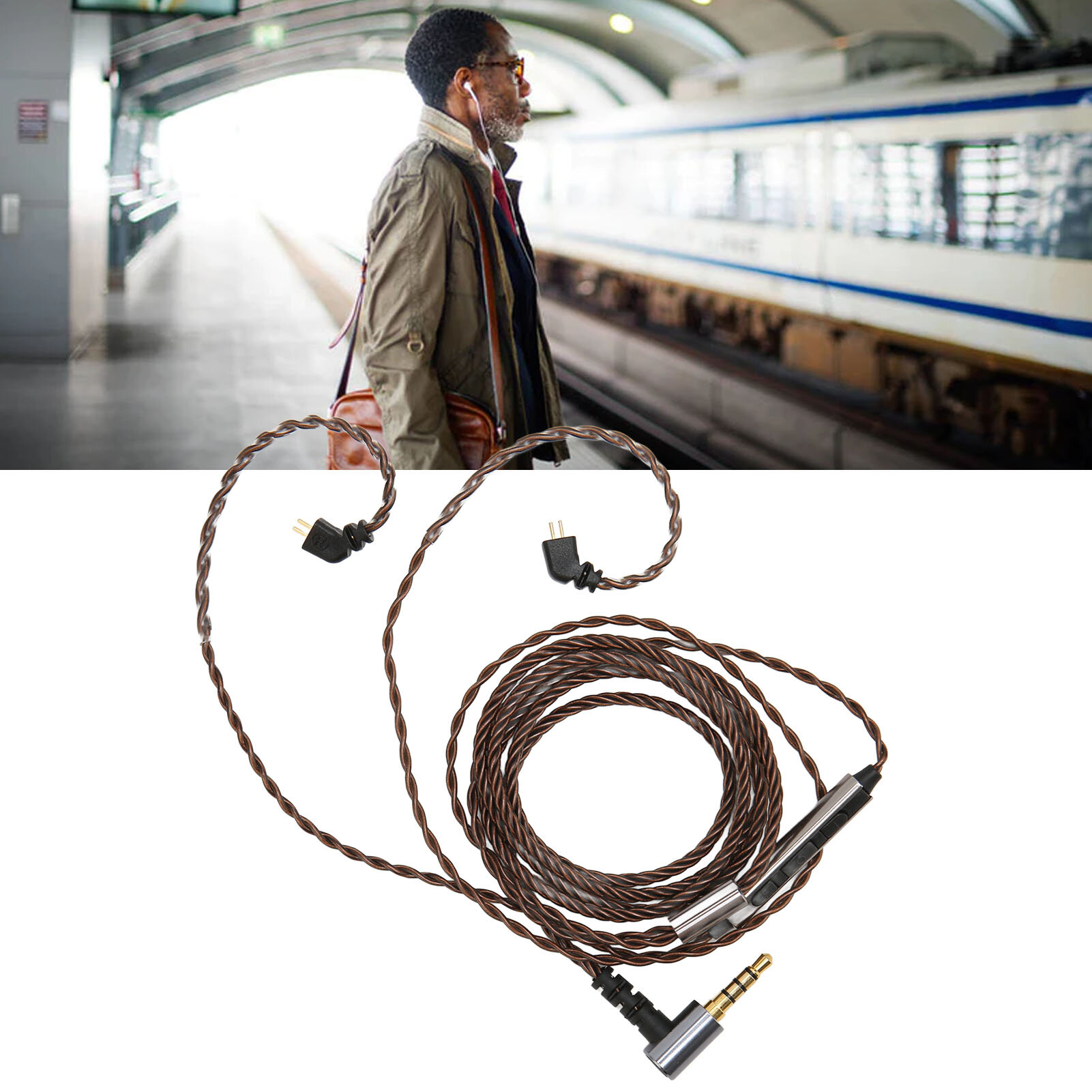 Кабель для наушников с микрофоном 2 Pin 0.78mm разъем 3.5mm угловой разъем замена проводов для наушников AS10 AS06 ZST ZS3 ES4 длина 120cm материал OFC для KZ TRN Revonext QDC CCA Weston UE3X UE18 W4R UM3X es5 TFZ0 ZS4 ZS5 ZS6 ZS10 ES3 ZSR ZSA ED16 ED12