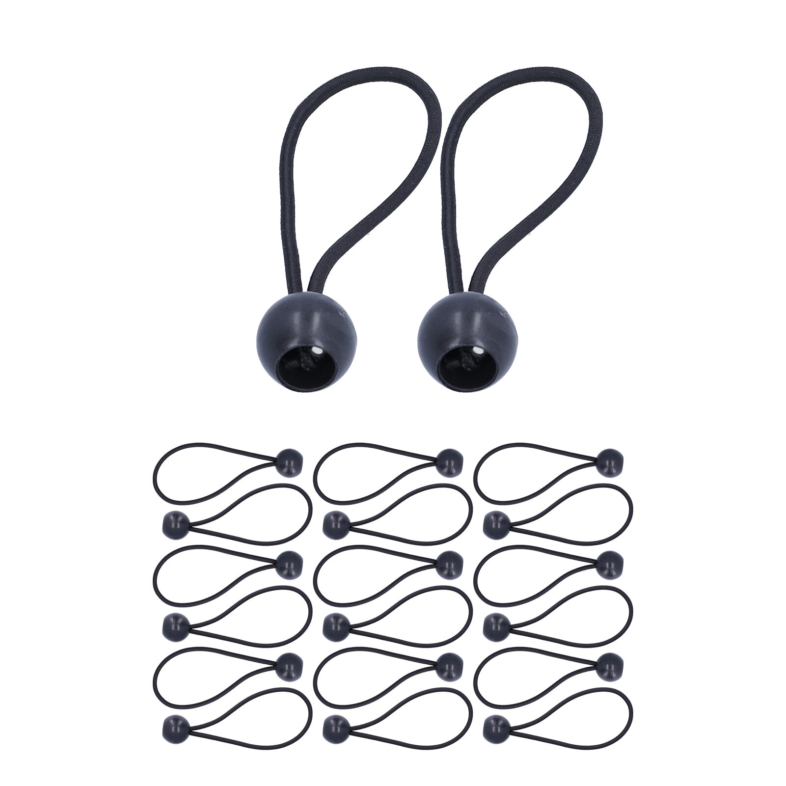 20 шт. эластичных шнуров с шариковыми завязками, прочные, растягивающиеся, для навесов и тентов.
