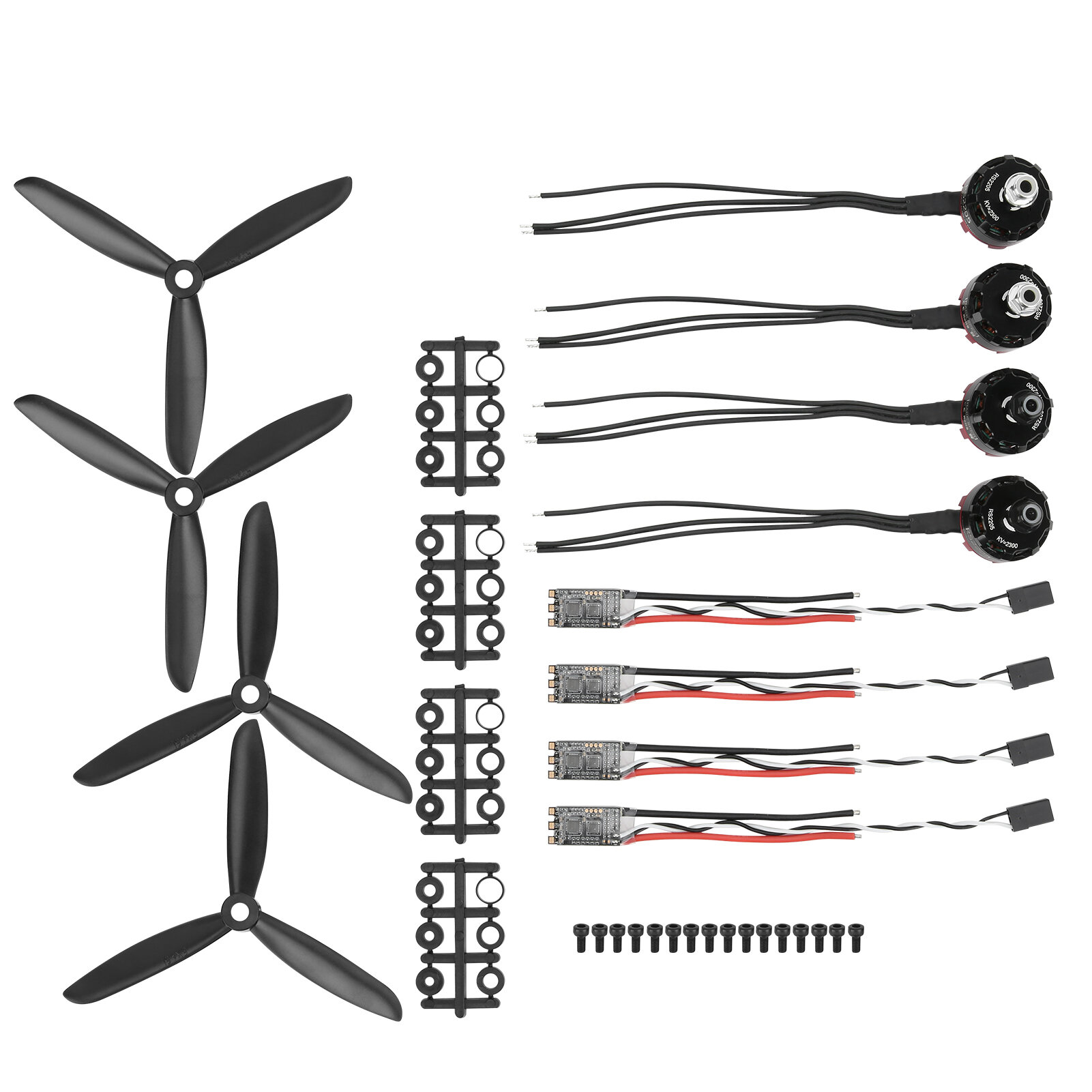Набор моторов из алюминиевого сплава 2205 2300 KV с двигателями CW+CCW 20A Brushless ESC+Propeller для RC