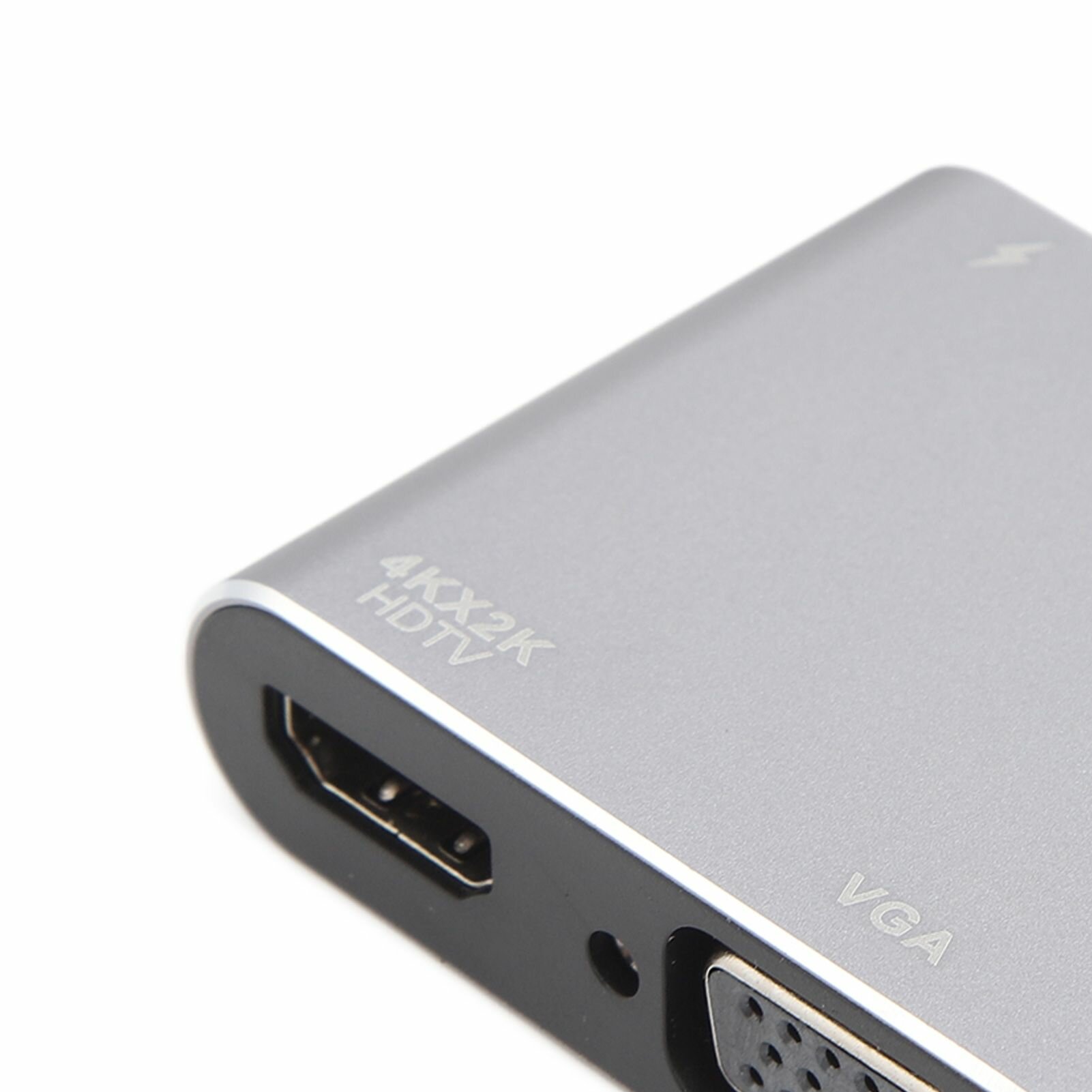 4 в 1 хаб Type C с интерфейсом VGA и USB 3.0, поддержка 4K HD, алюминиевый корпус