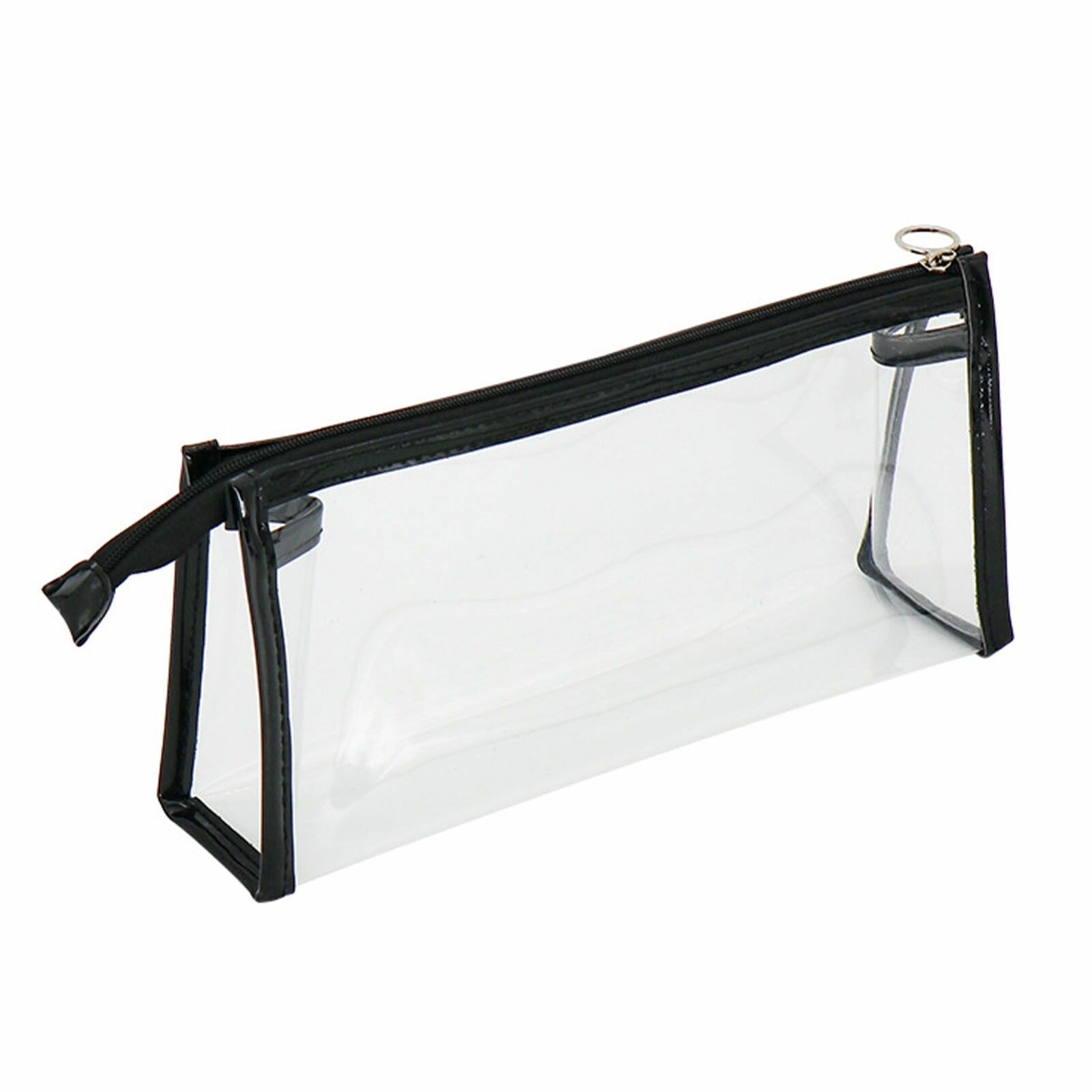 Прозрачный пенал большой емкости водонепроницаемый портативный минималистский ПВХ прозрачный пенал для канцелярских принадлежностей косметики черный