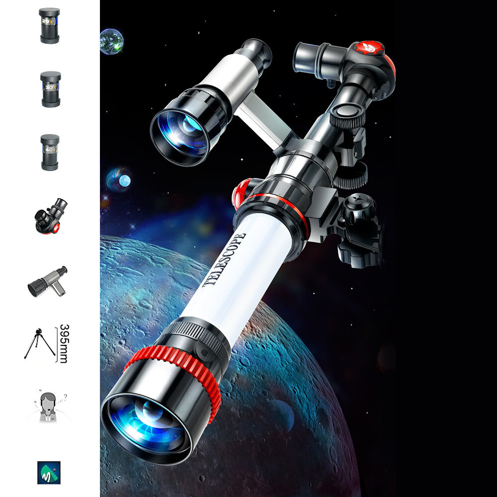 Открытый телескоп, астрономический рефракторный телескоп с высоким четким изображением, обучающая игрушка с окулярами 20X, 30X, 40X, штатив для детей и начинающих