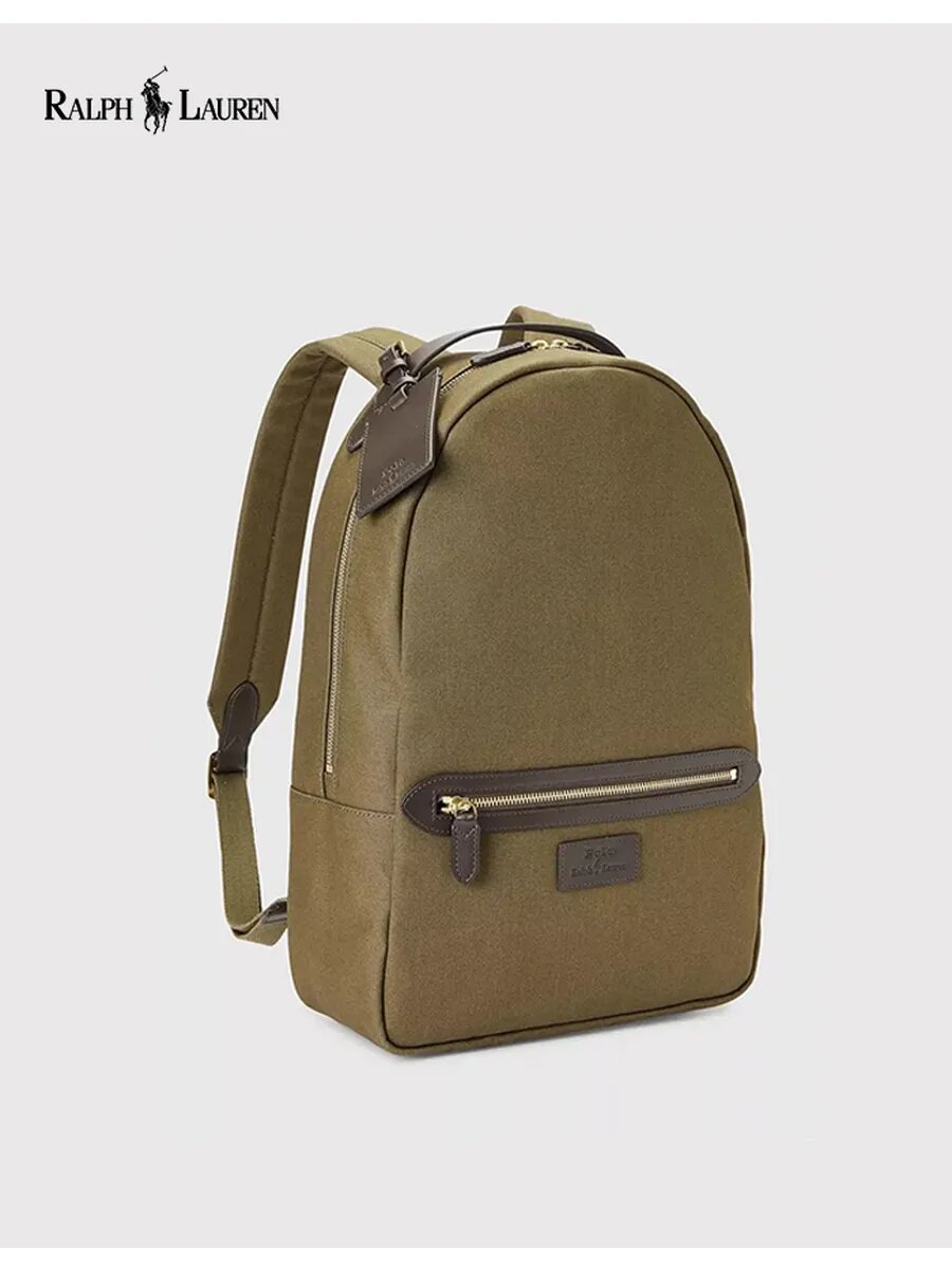 Рюкзак POLO Ralph Lauren FA22, городской, молния, съемный патч, зеленый