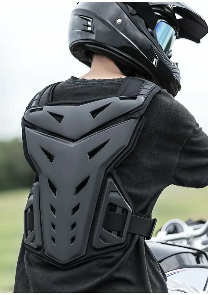 Мотозащита "Черепаха", для мотокросса, ABS-пластик, латекс, белый/черный, размер one size