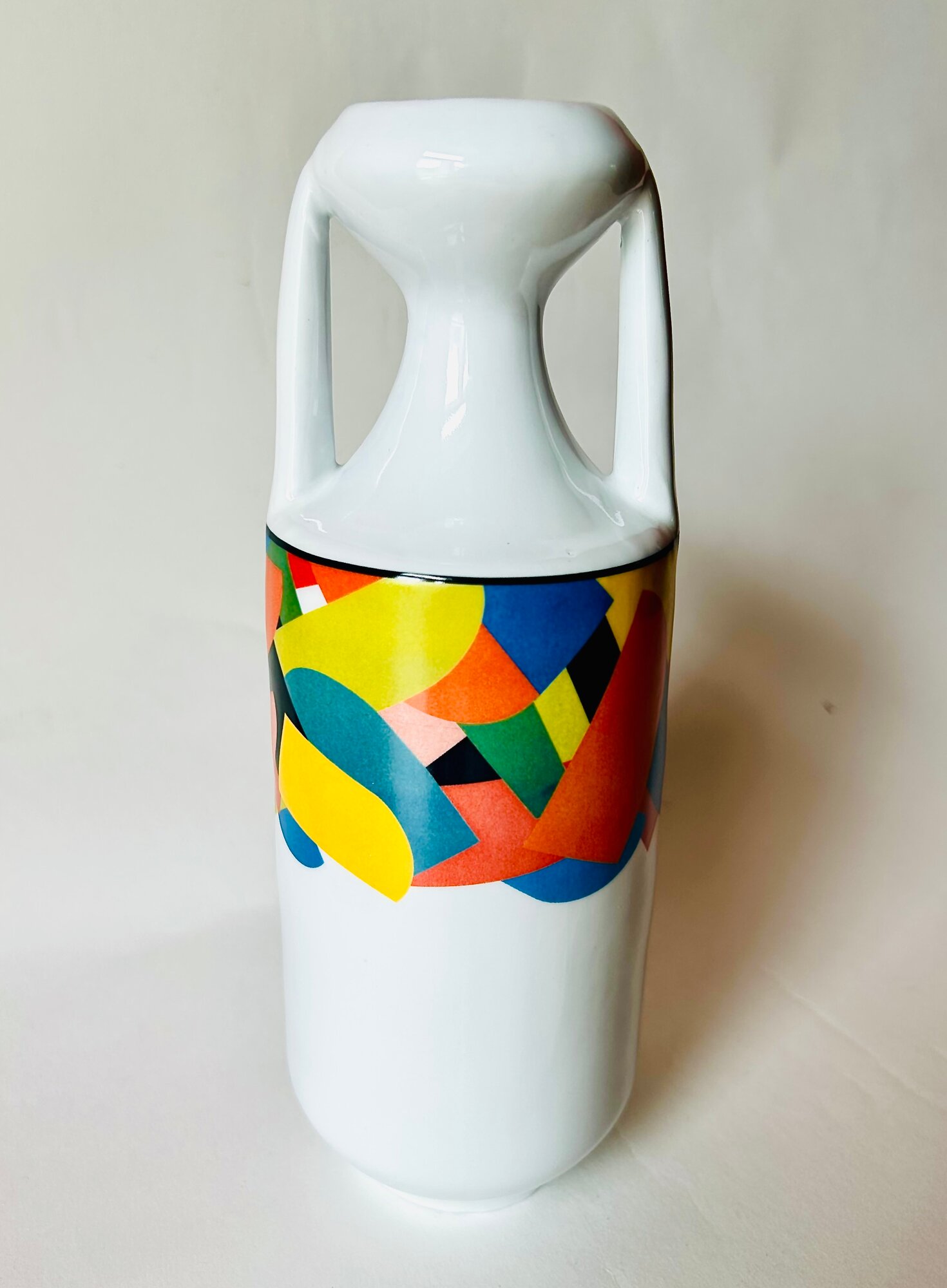 Ваза для цветов "Отто" большая с ручками, настольная, фарфоровая, высота 23 см