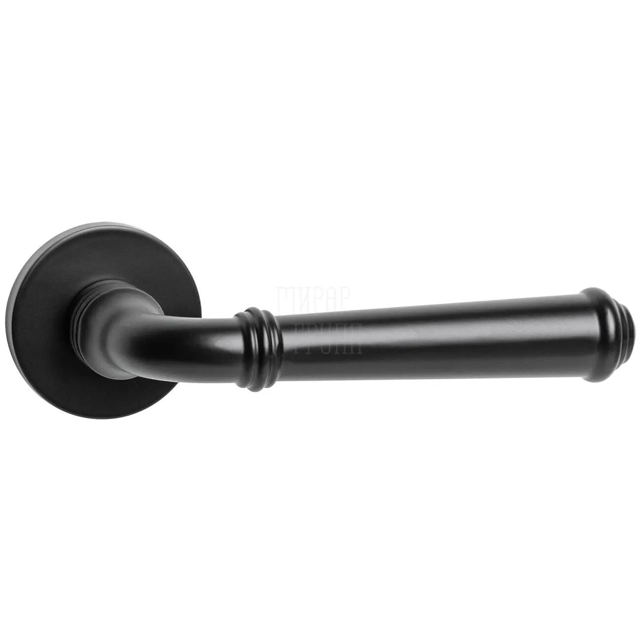 Дверная ручка Ajax (Аякс) на круглой розетке "LAURA" черный