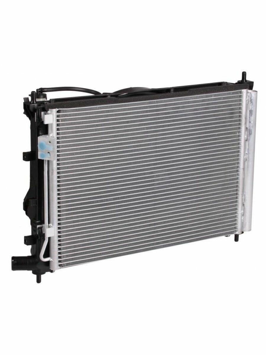 Блок охлаждения (радиатор+конденсор+вентилятор) для а/м Hyundai Solaris (10-)/KIA Rio (10-) MT (Luzar LRK