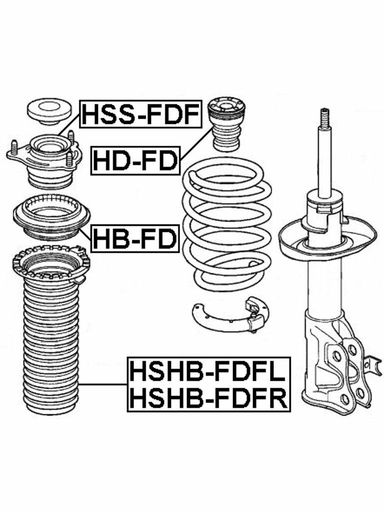 Опора переднего амортизатора для автомобилей HONDA HSS-FDF FEBEST