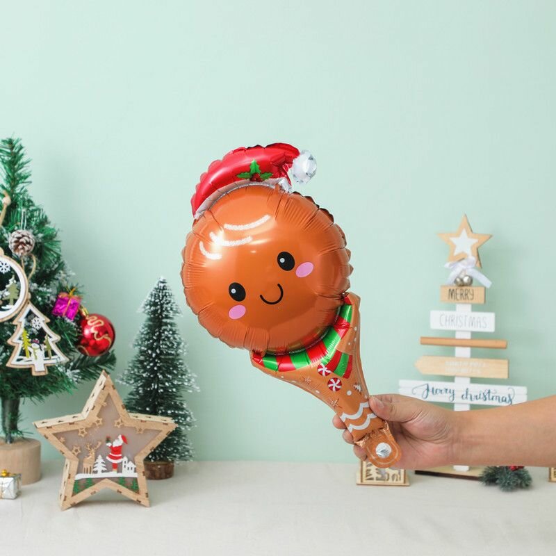 Рождественские воздушные шары из фольги, детские игрушки, старик, снеговик, пряничный человечек, 5 шт.
