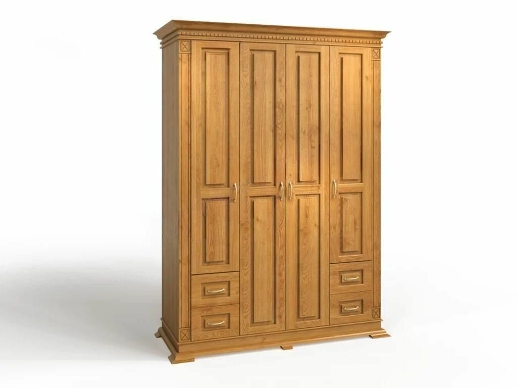 Шкаф Верди №208 из Массива сосны, 180х55х220 см, классический орех 2