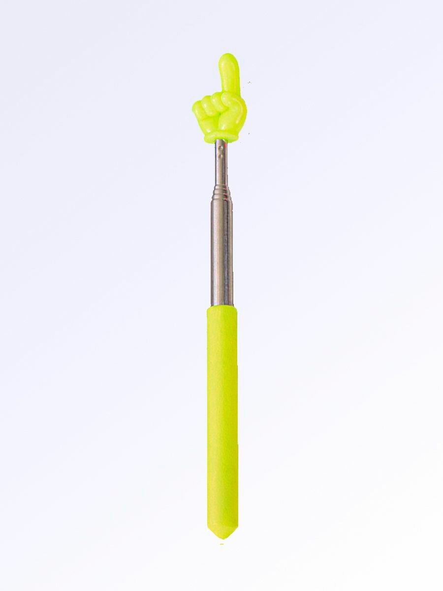 Телескопическая указка с пальцем, 1 штука, длина 21-68см, желтая