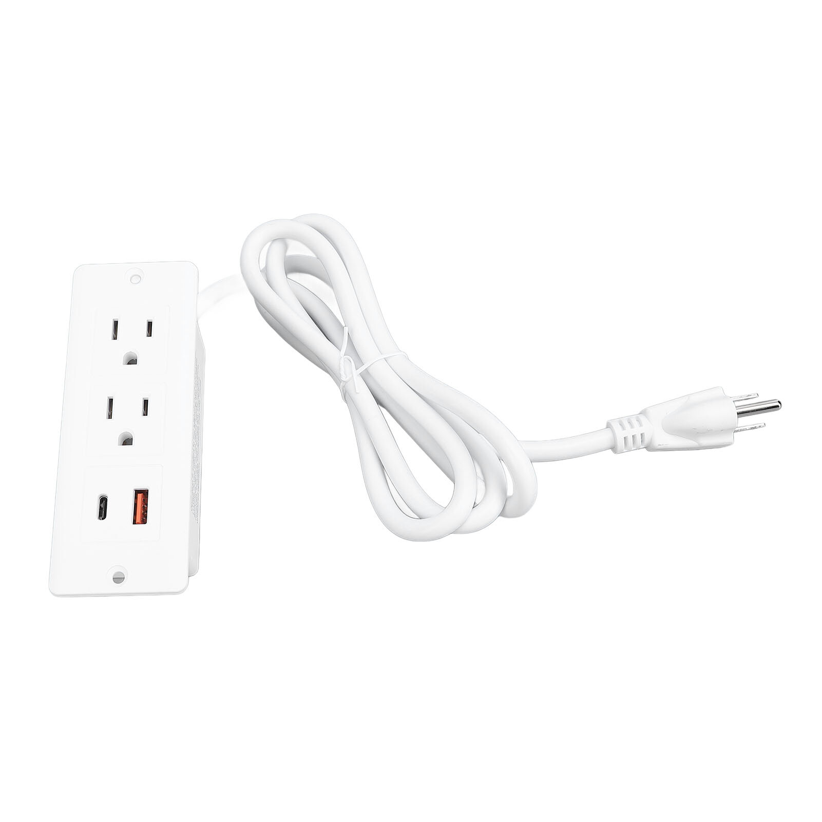 Встраиваемый удлинитель с 2 розетками: 1 USB C, 1 USB A, настольная розетка для быстрой зарядки 12 А, шнур 1,5 м для мебели