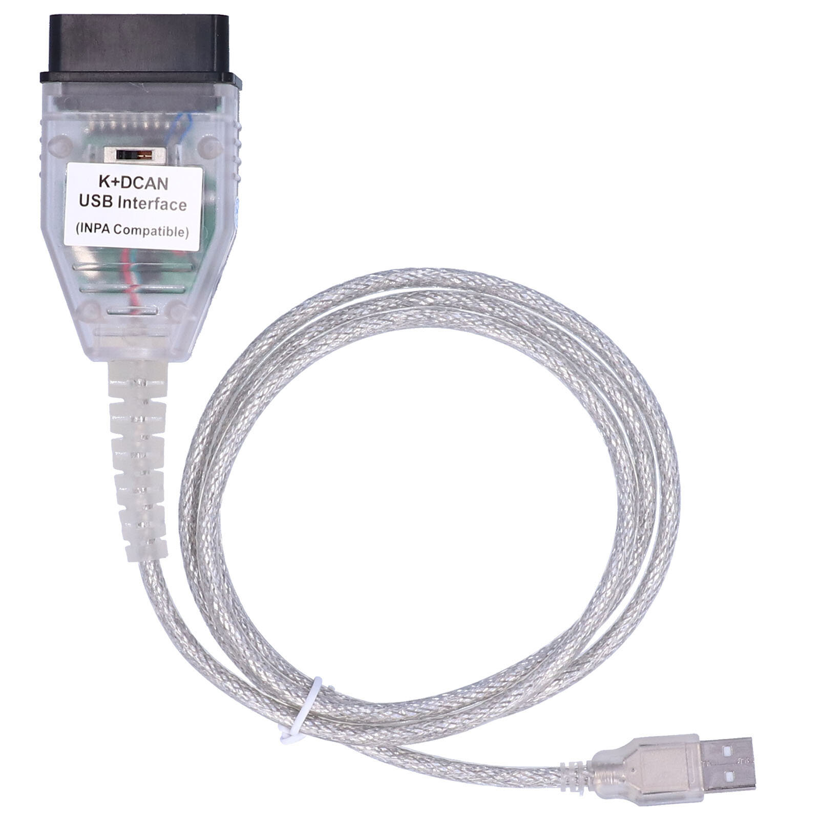 Адаптер OBD с переключателем K+CAN и K+DCAN, кабель 12-24V для диагностики авто