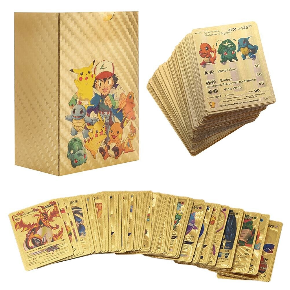 Набор карточек с аниме Золотые фольгированные карточки Игровые карточки с героями мультфильмов Детские коллекционные карточки Карты для настольных игр Коллекционные карточки Подарки для детей