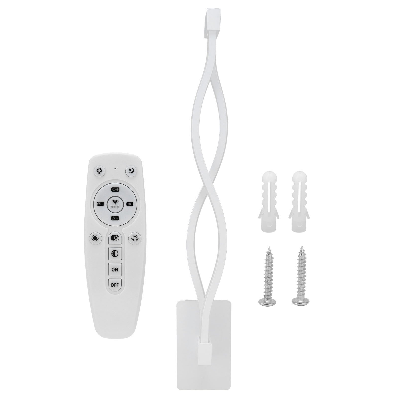 Светодиодный настенный светильник в форме волны, настенный светильник, трехцветный светильник с пультом дистанционного управления, прикроватный светильник для украшения дома, переменный ток 170245 В (21 Вт, белый)