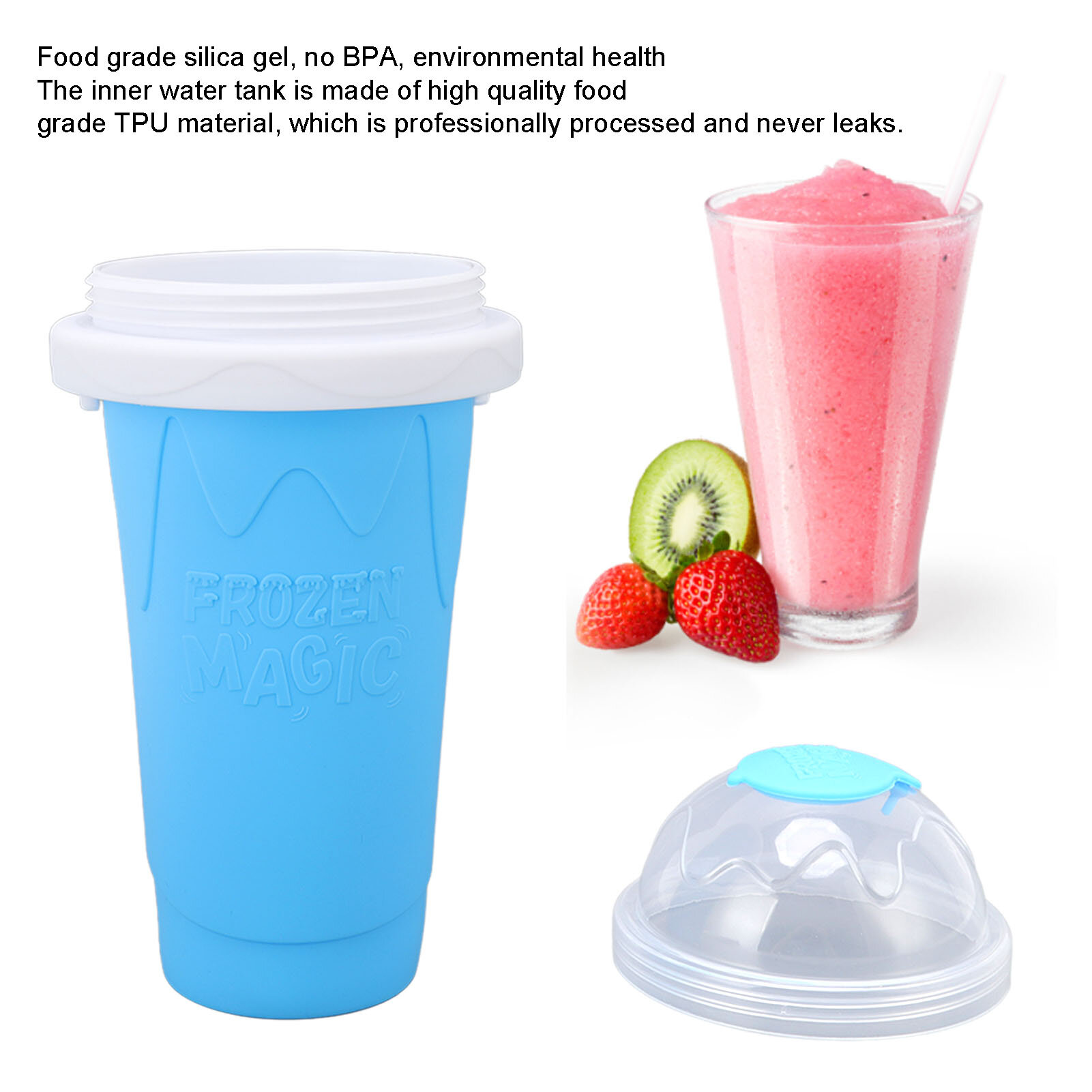 Чашка для быстрого смузи Быстрозамороженная чашка для смузи Домашний молочный коктейль Мороженое для семьи Синий