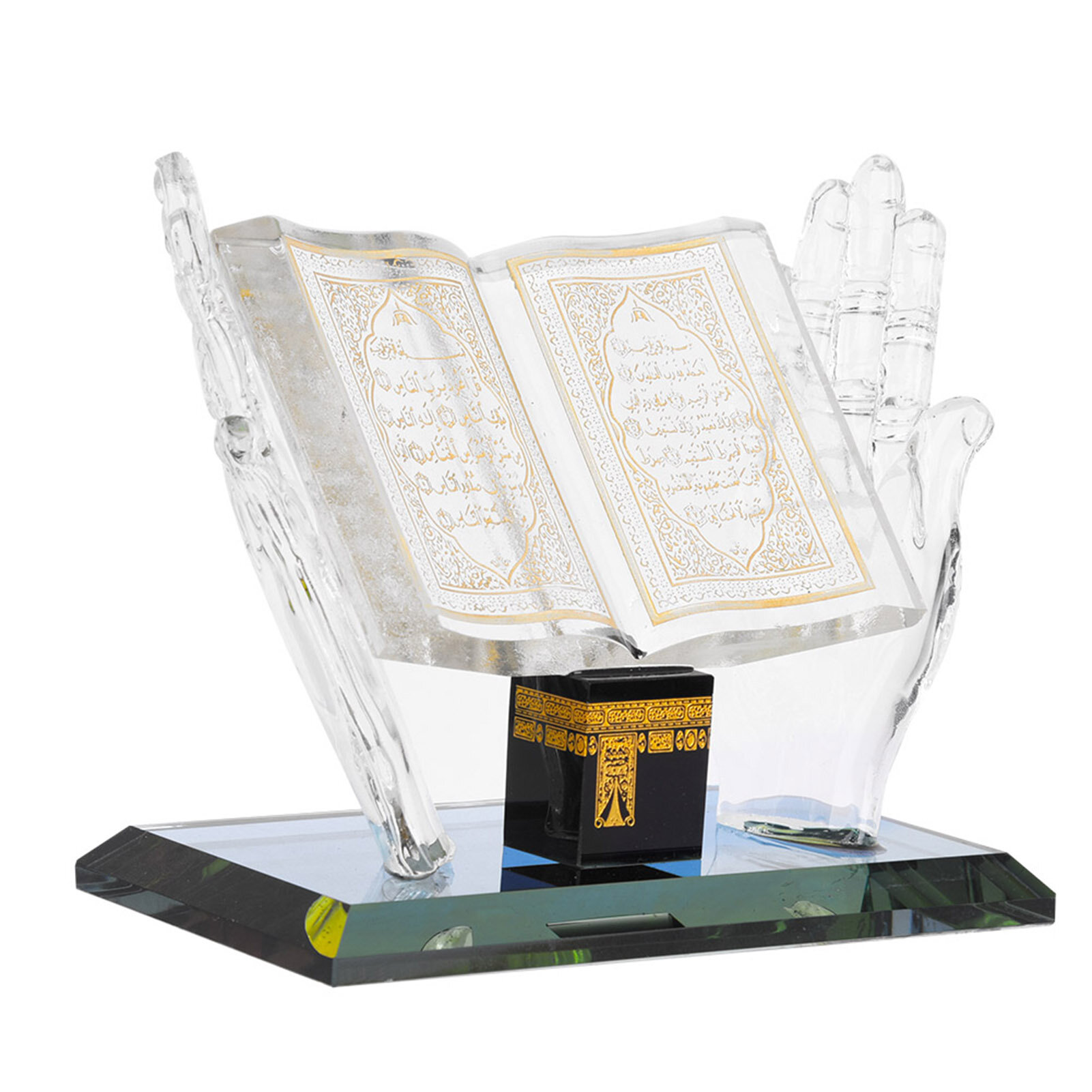 Мусульманская декоративная модель исламского здания из хрусталя, сувенирная автомобильная декорация, изготовленная из титанового хрусталя, размер 12,5 x 6,2 x 10,4см, классический стиль, подарок для друзей и семьи