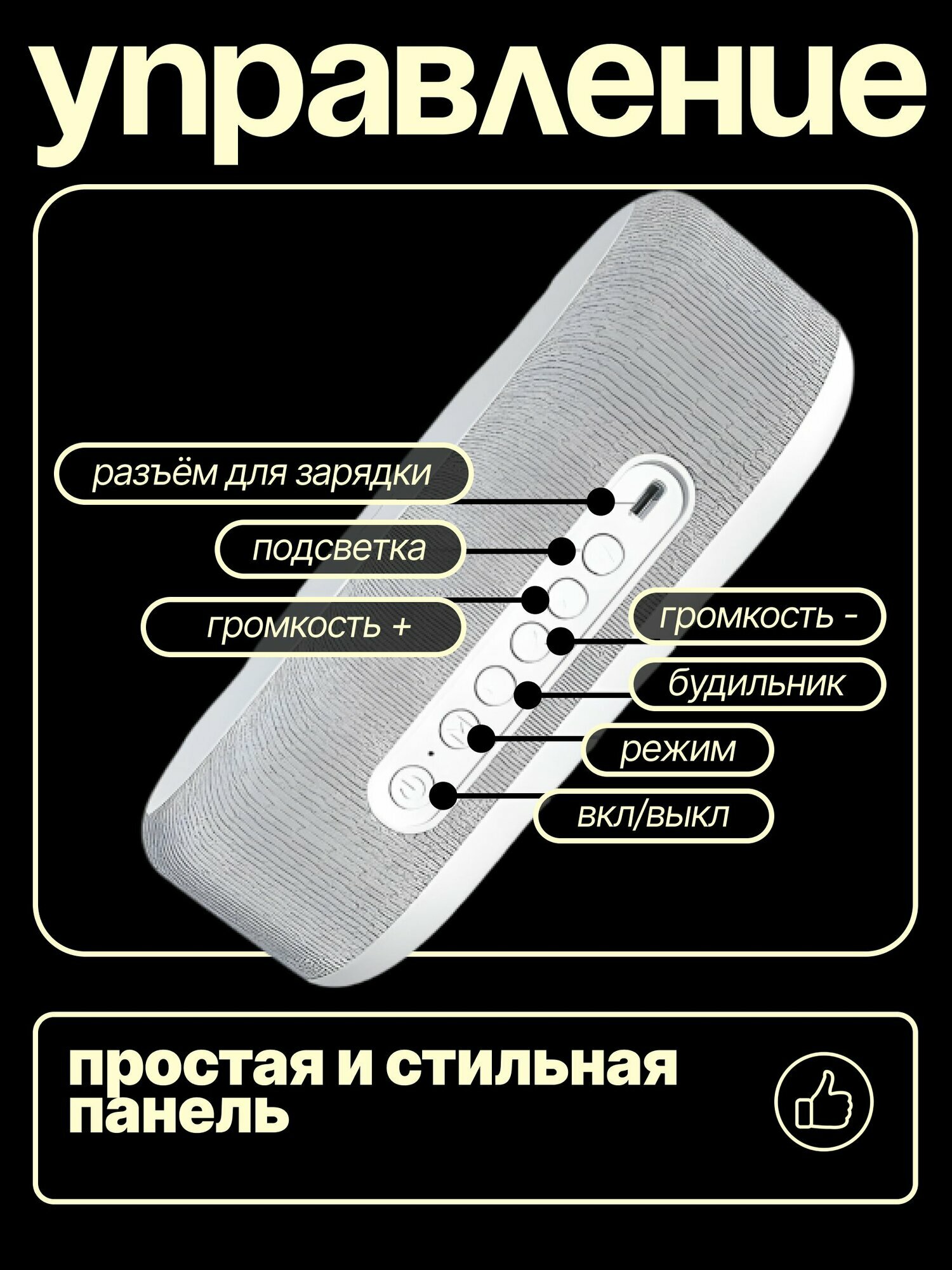 Будильник UNIMALL, с беспроводной зарядкой, подсветка, термометр, LED-дисплей — фото 1